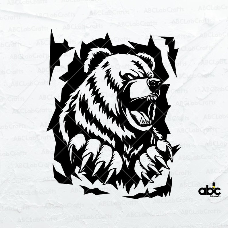 Scratch Beast Grizzly Bear Svg File | Animal Claws Cut File | Wild ...