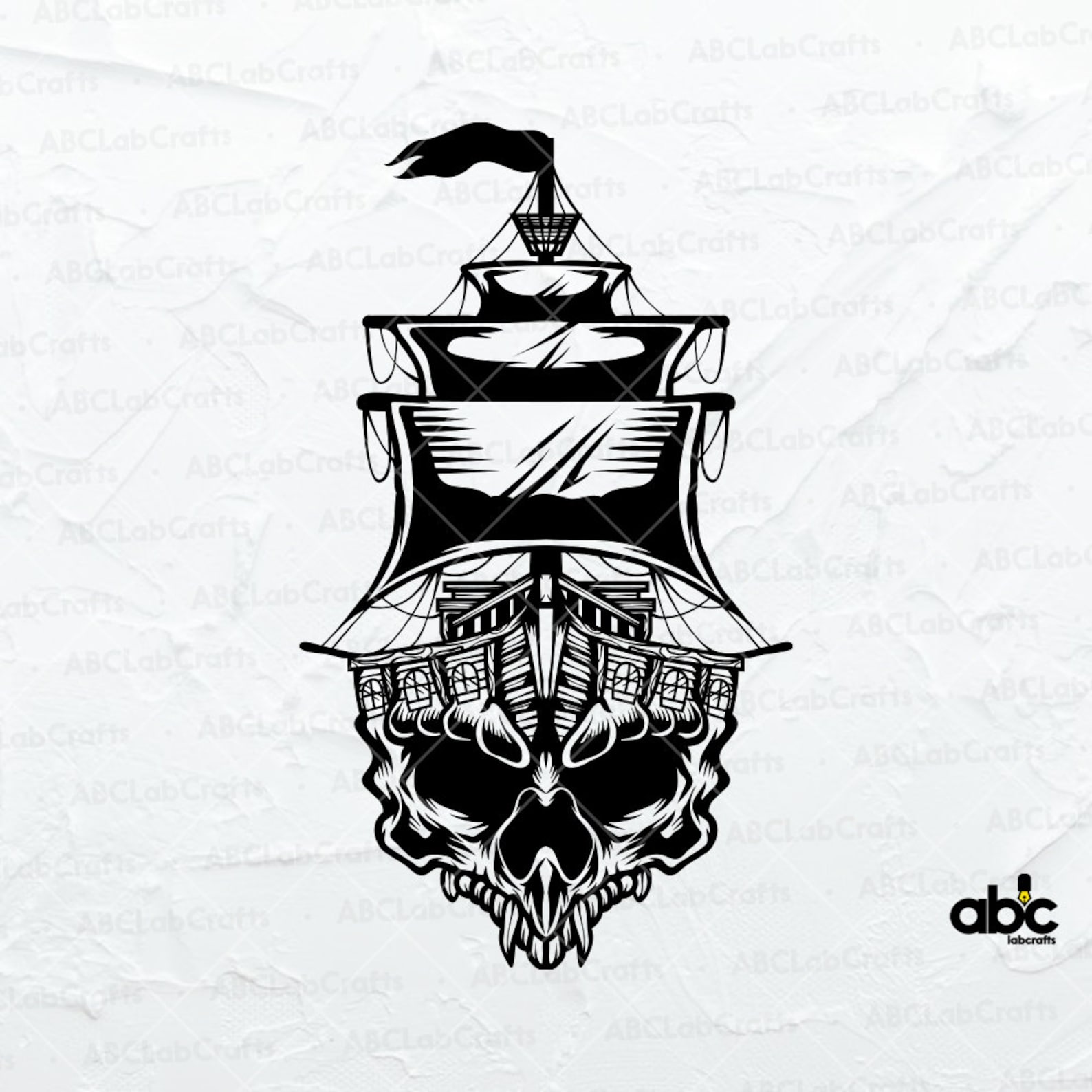 Pirate Ship Skull Svg File | Skull Island Cut File | Black Sailing Boat ...