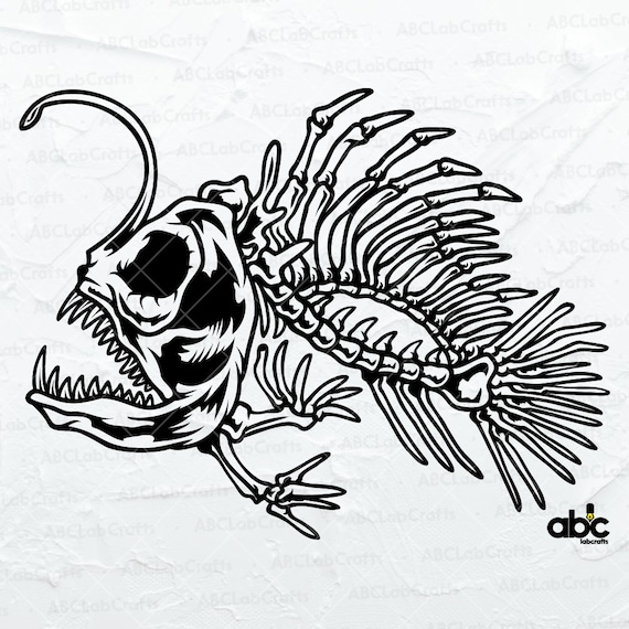 Angler Fish Skeleton Tattoo