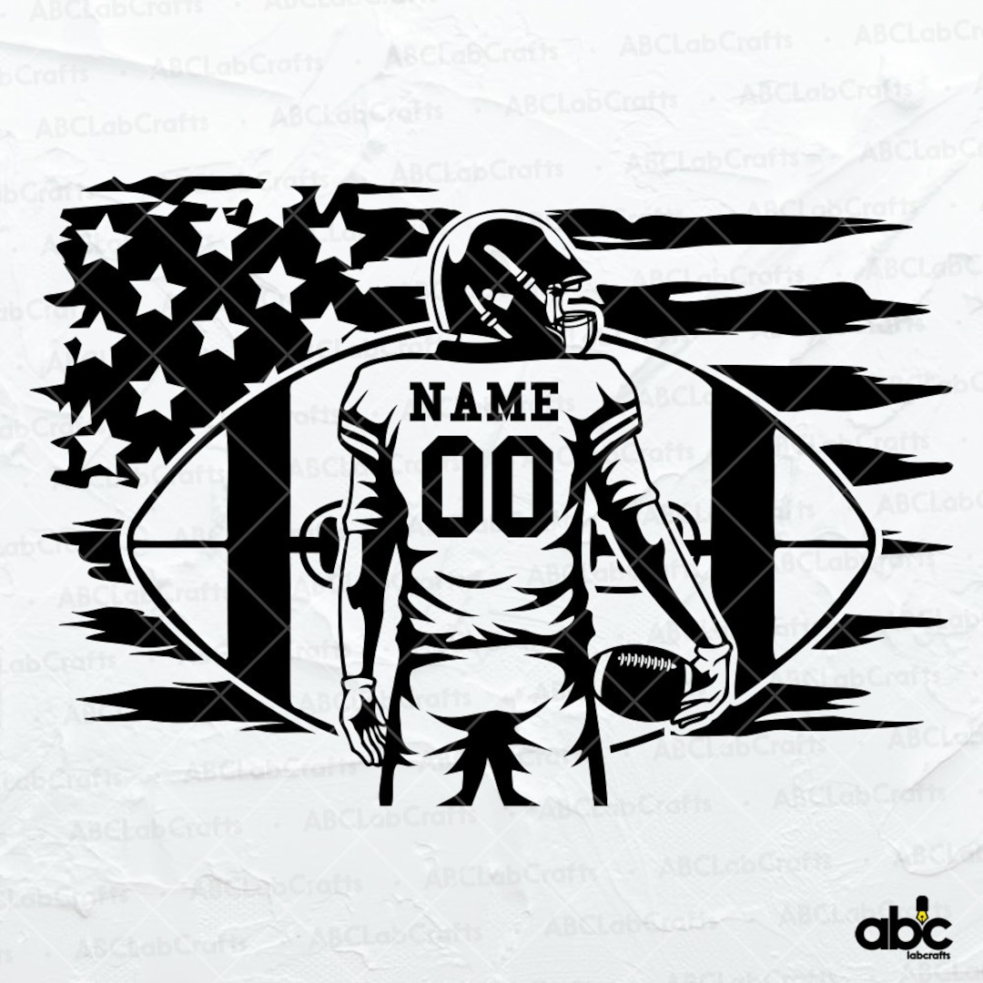 Customized US Football Player Svg File | American Football Svg ...