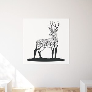 Deer Wall Art Svg File | Buck Wall Art | Deer Panel Svg | Deer Laser ...