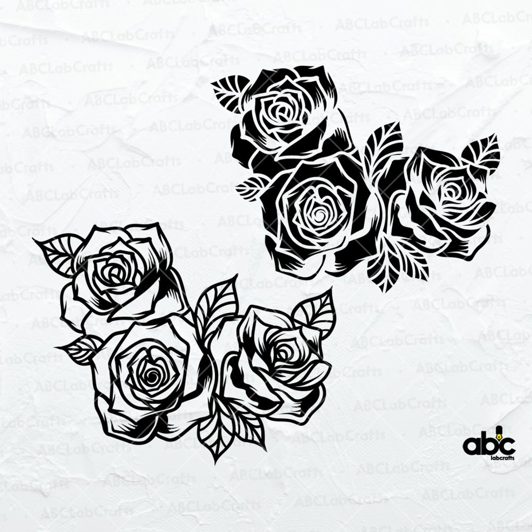Roses Svg File | Roses Stamp Svg | Roses Paper Cut Svg | Flower Svg ...