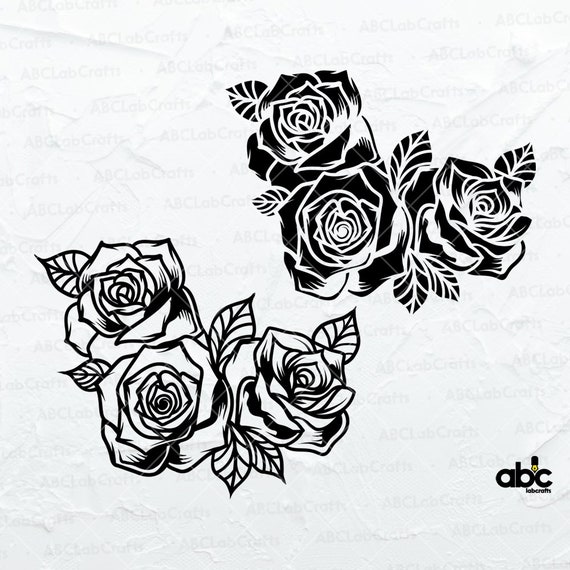 Roses Svg File Roses Stamp Svg Roses Paper Cut Svg | Etsy
