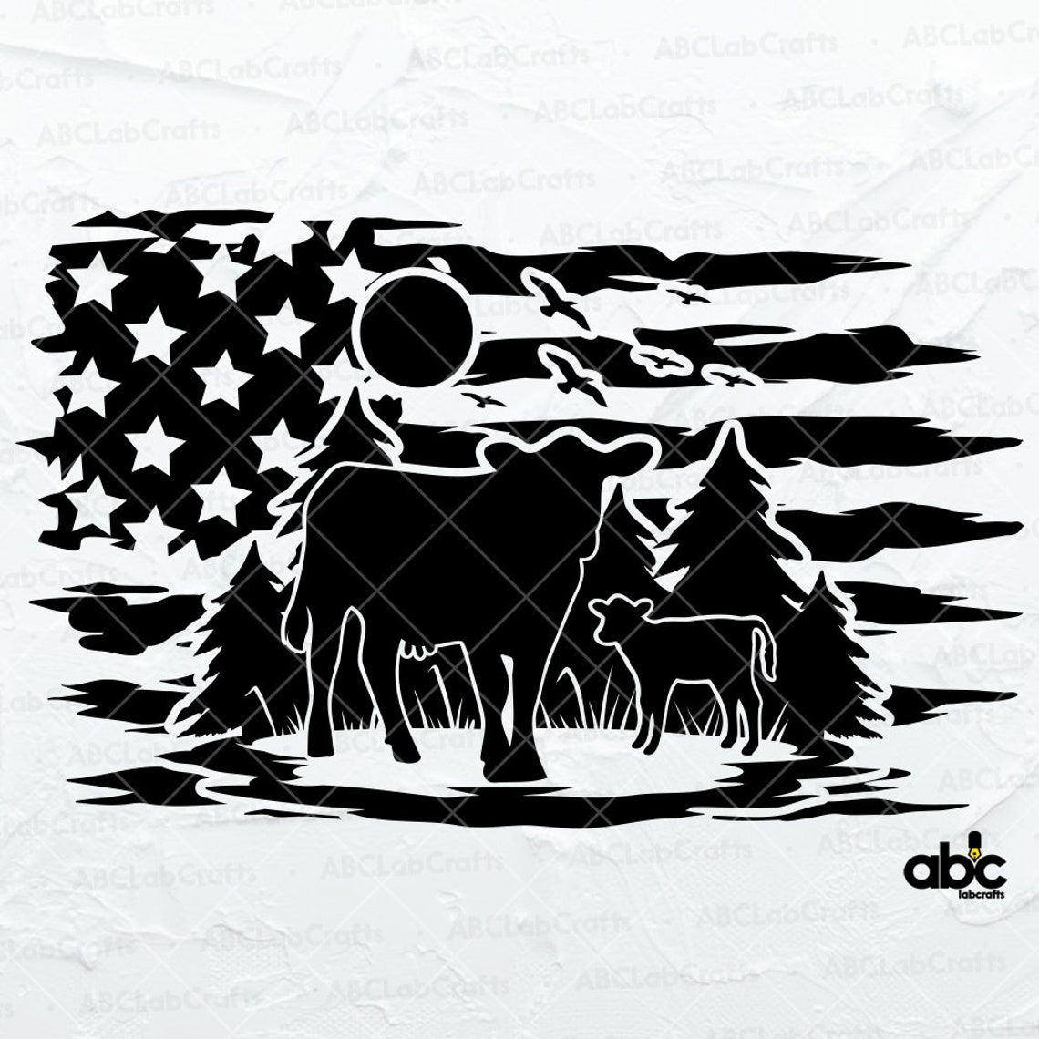 USA Cow Farm Svg File US Cow Svg Farmer Svg Farm Animal - Etsy