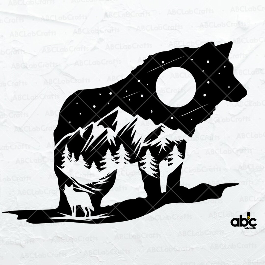 Wolf Wilderness Scene Svg File | Wild Life Shirt | Outdoor Camping ...