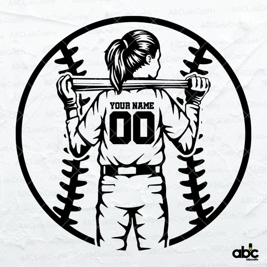 Personalized Name Svg File | Softball Player Svg | Softball Team Svg ...