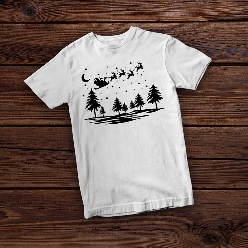 Christmas Night Svg File Starry Forest Svg Pine Trees Svg | Etsy