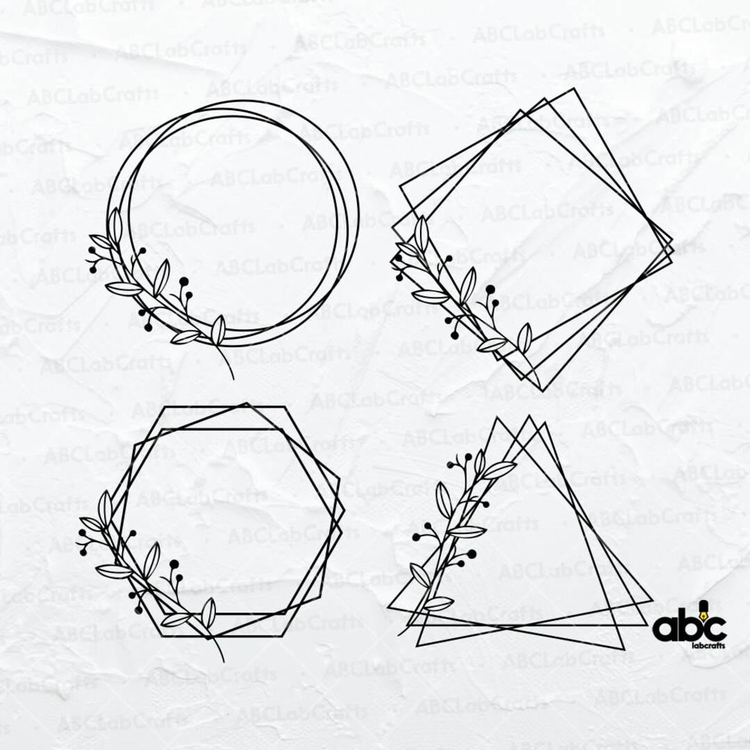 Leaf Frame Svg File | Monogram Frame | Leaf Border Svg | Wedding Wreath ...