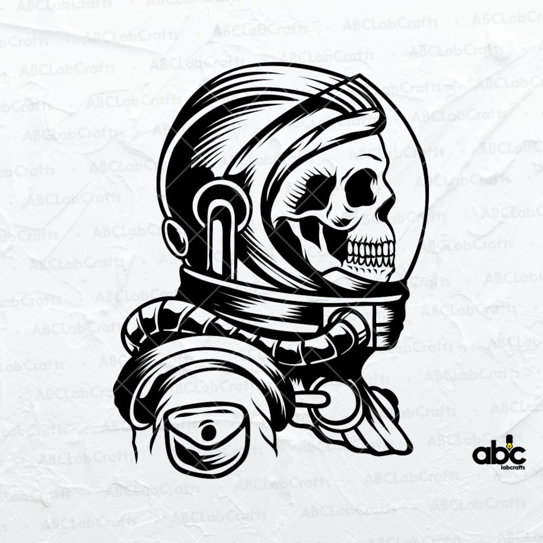 Astronaut Skull Svg File | Skull Svg | Space Exploration Svg | Spaceman ...