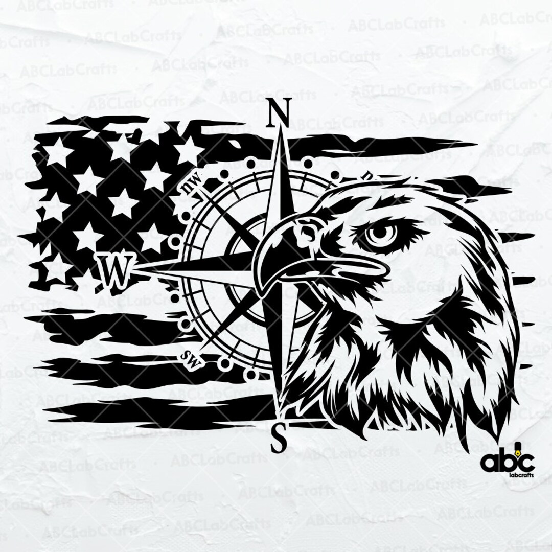 US Eagle With Compass Svg File | Eagle Svg | American Eagle Svg | Eagle ...