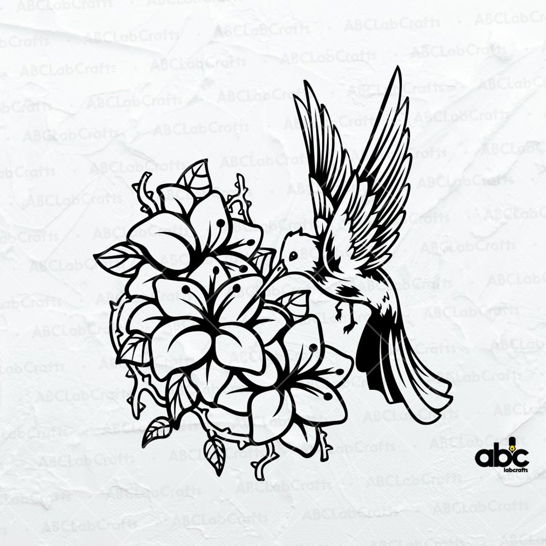 Hummingbird Flowers Svg File | Florals Svg | Hummingbird Clipart ...