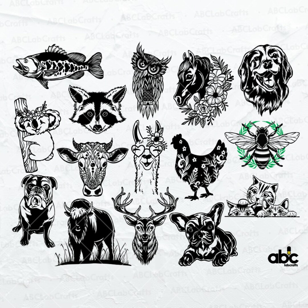 80% OFF 15 Animals Design Bundle | Animals Svg | Animals Png| Animals ...