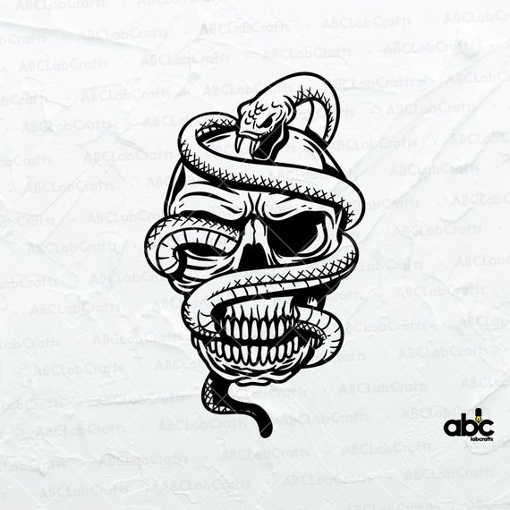Skull Snake Svg File Skull Snake Clipart Skull Snake | Etsy Canada