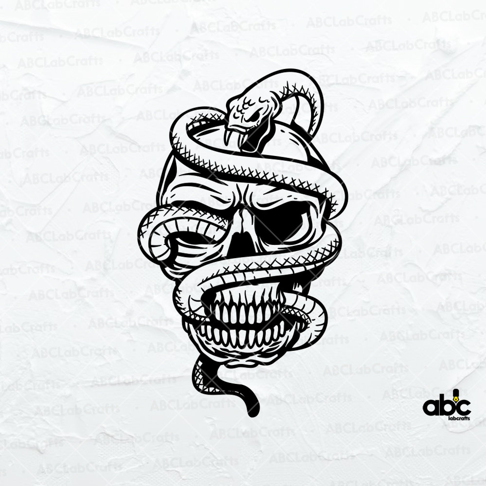 Skull Snake Svg File | Skull Snake Clipart | Skull Snake Cutfile ...
