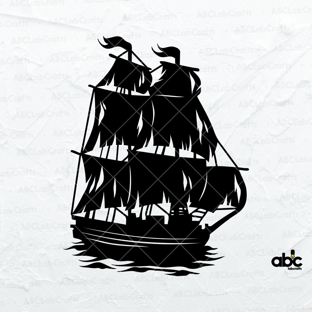 Pirate Ship Svg File | Ship Svg | Piracy Svg | Sail Svg | Pirate Ship ...