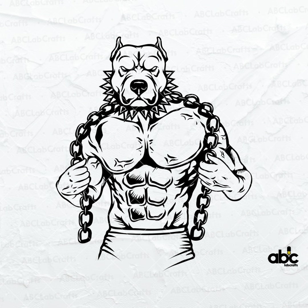 Bulldog Body Builder Svg File | Weight Lifter Clipart | Fitness ...