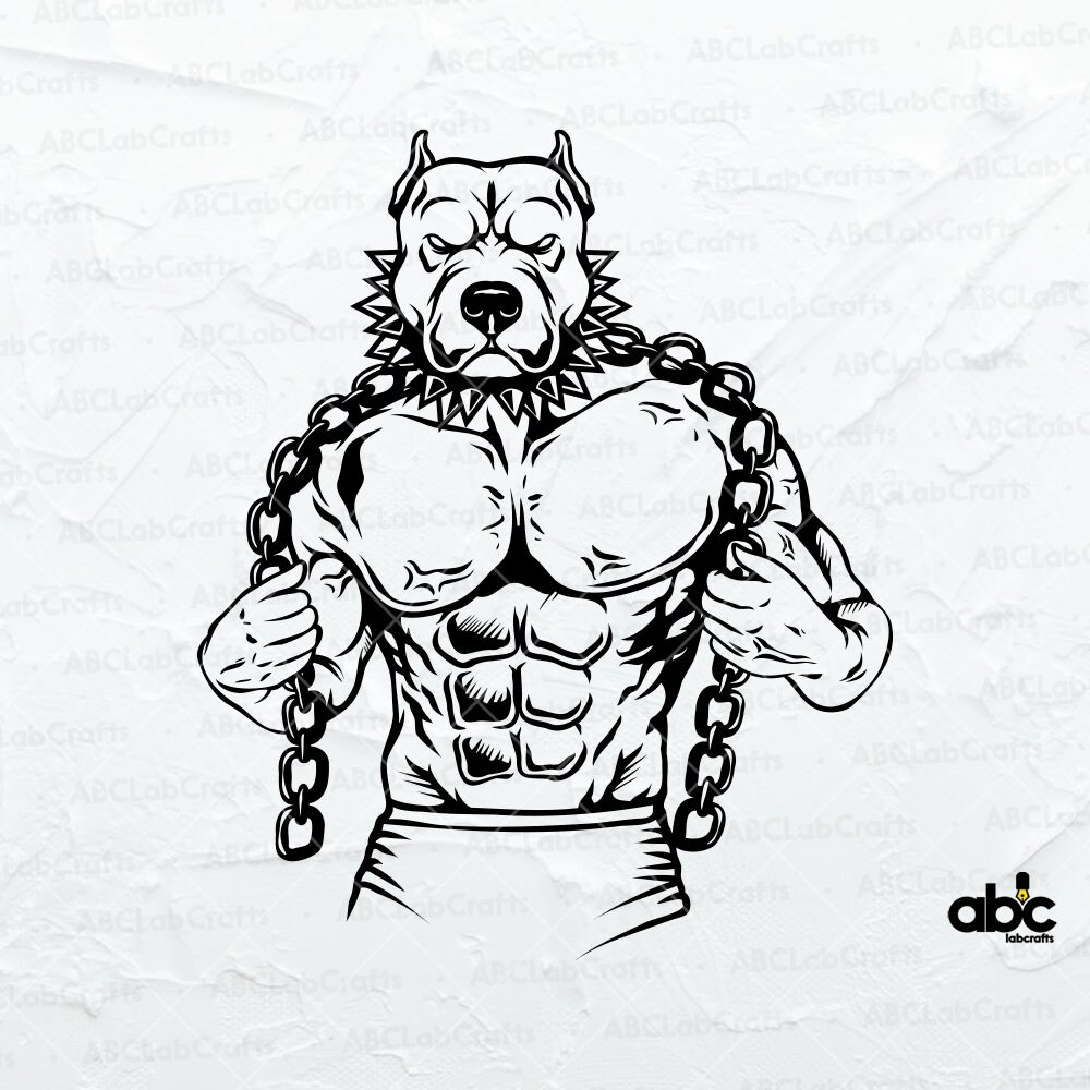 Bulldog Body Builder Svg File Weight Lifter Clipart - Etsy