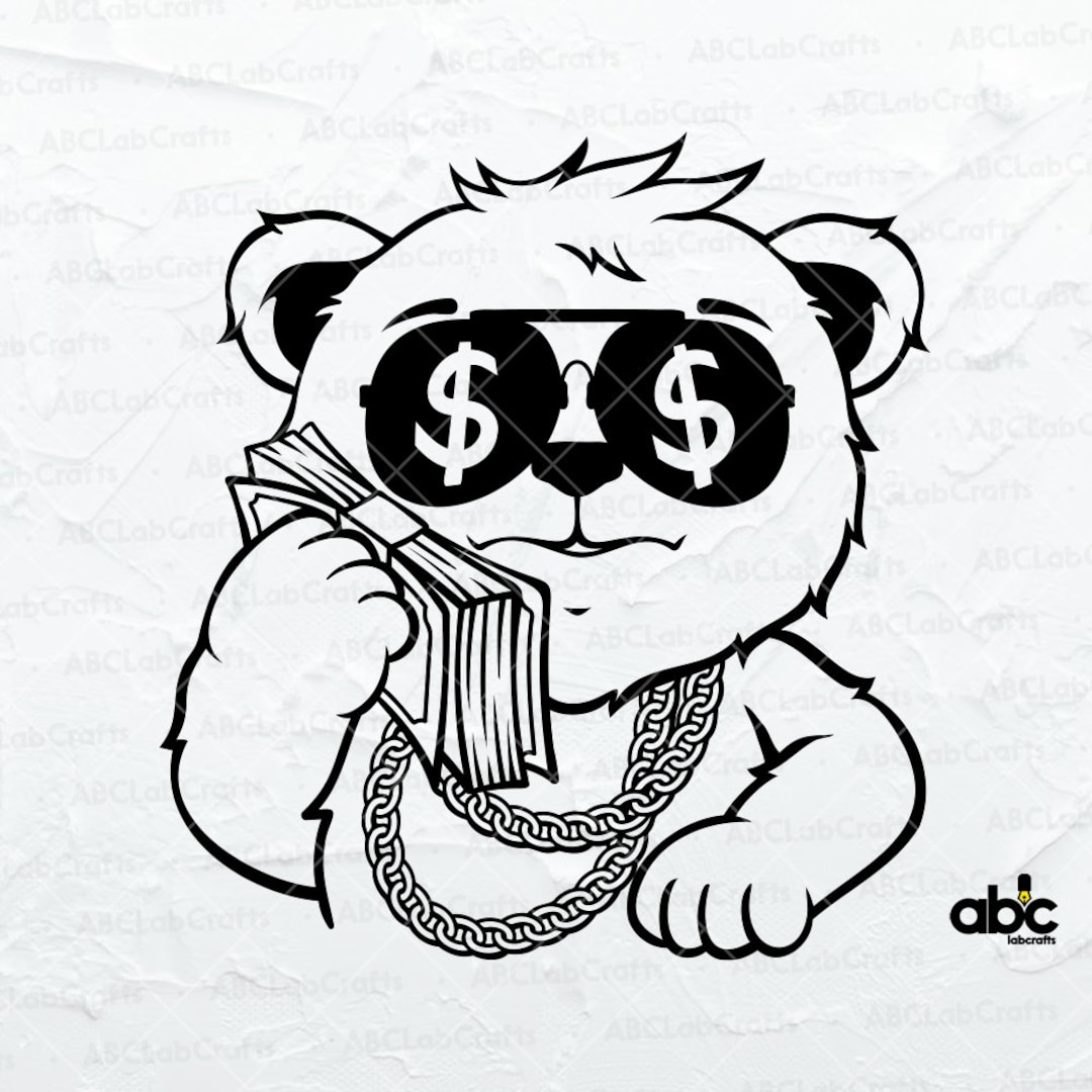 Gangster Teddy Money Bill Svg File | Cool Kid Hipster Bear Clipart ... Gangster Teddy Money Bill Svg File | Cool Kid Hipster Bear Clipart ...
