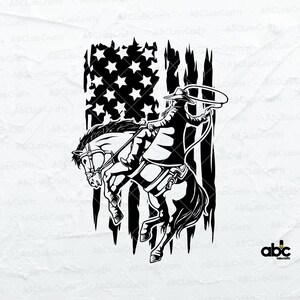 US Rodeo Svg File | Cowboy Svg | Western Cowboy Riding Horse Svg| US ...