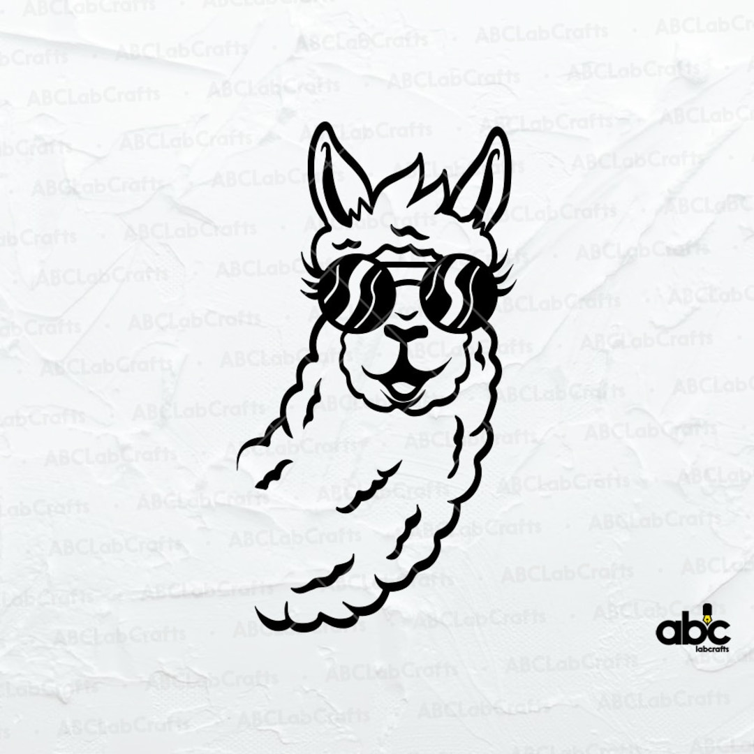 Cute Llama Face Svg File | Llama Side Svg | Llama With Flowers on Head ...