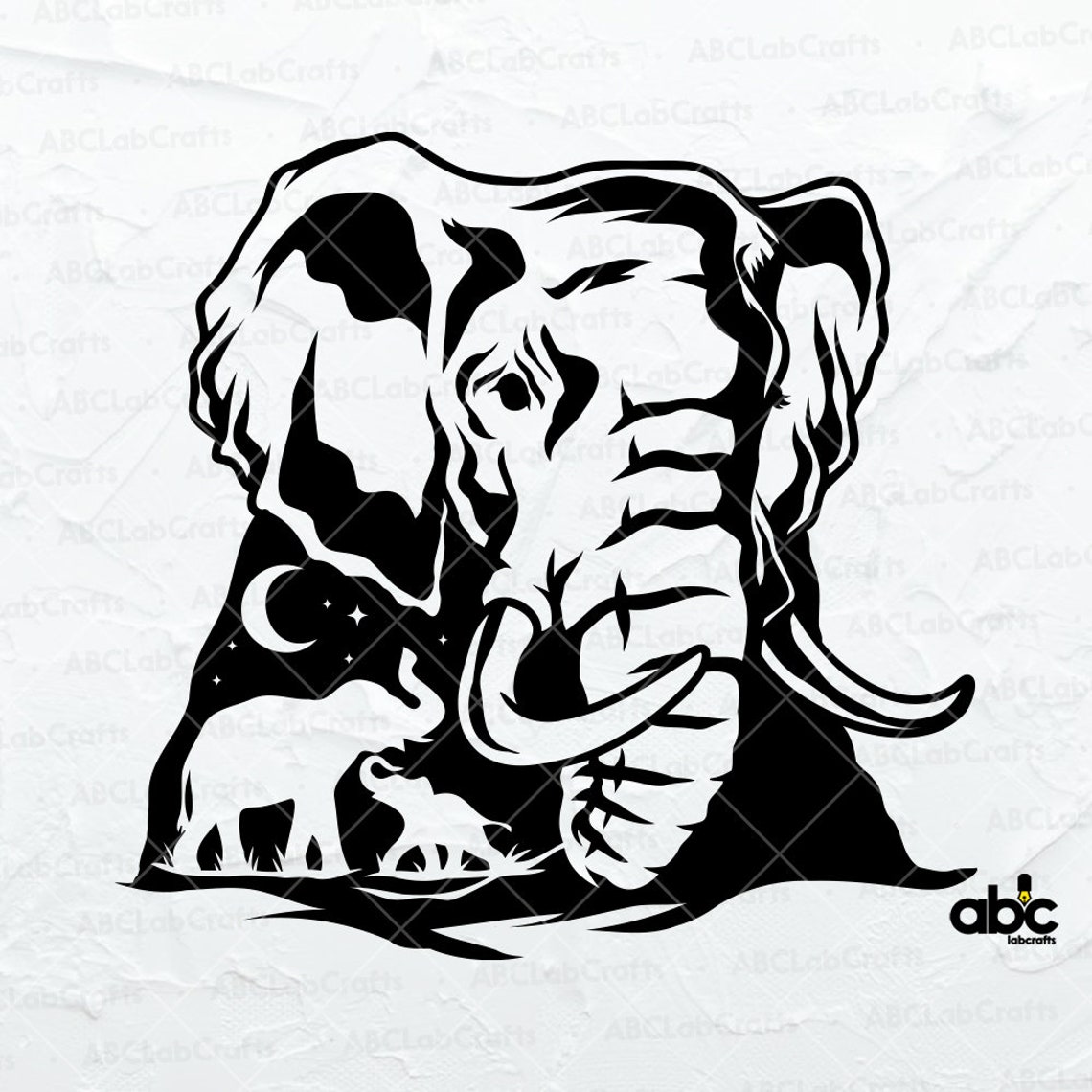 Elephant Scene Svg File | Cute Elephant Clipart | Elephant Shirt Svg ...