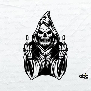 Grim Reaper Middle Finger Svg File | Death Svg | Horror Svg | Halloween ...