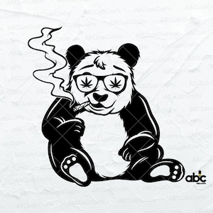 Panda Smoking Joint Svg File | Marijuana Svg | Cannabis Svg | Panda ...