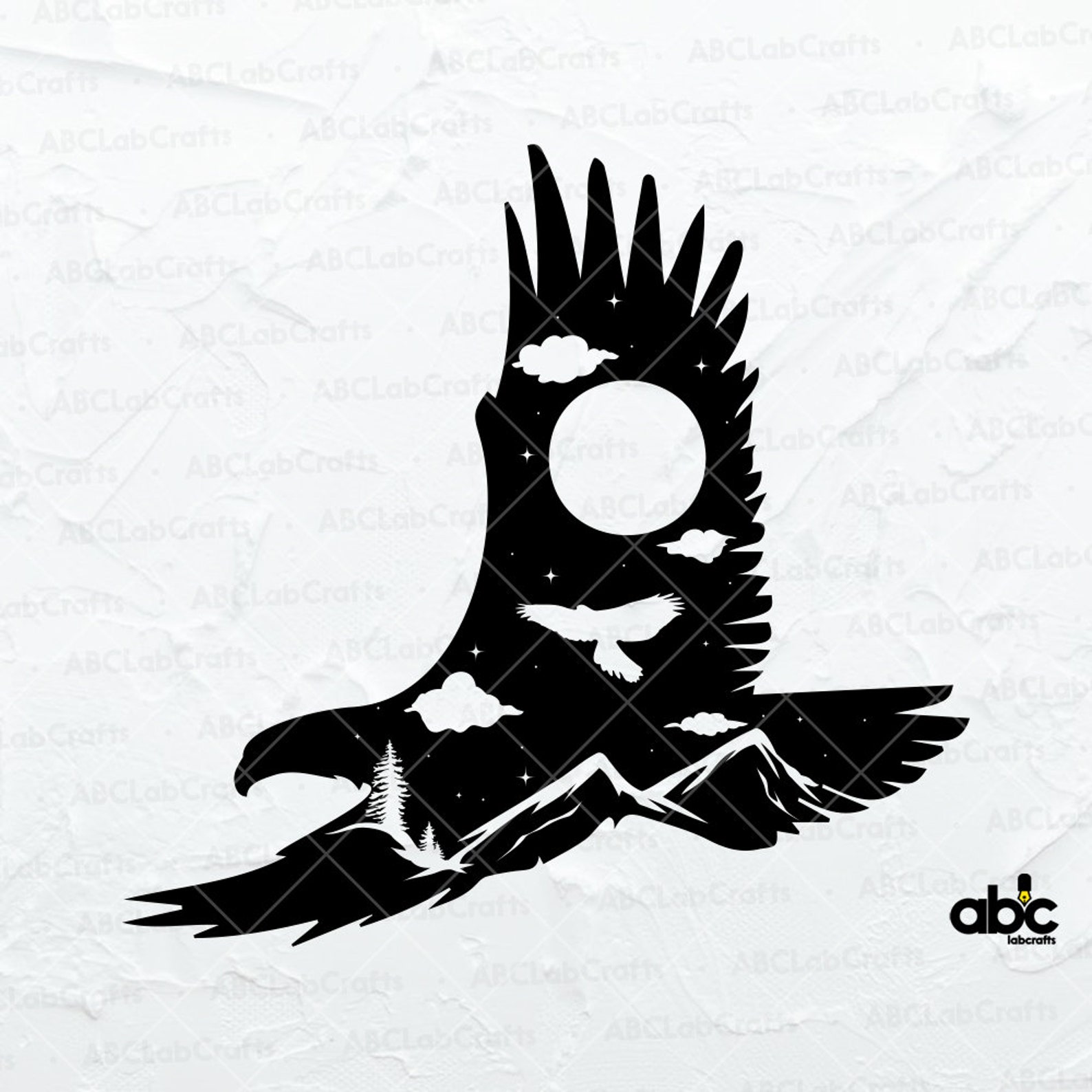 Eagle Scene Wilderness Svg File Eagle Svg Safari Clipart - Etsy