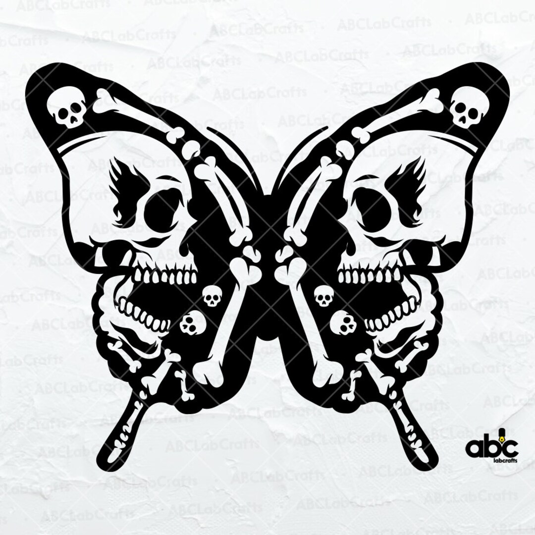 Skull Butterfly Svg File | Skull Svg | Gothic Decal | Rhopalocera Svg ...