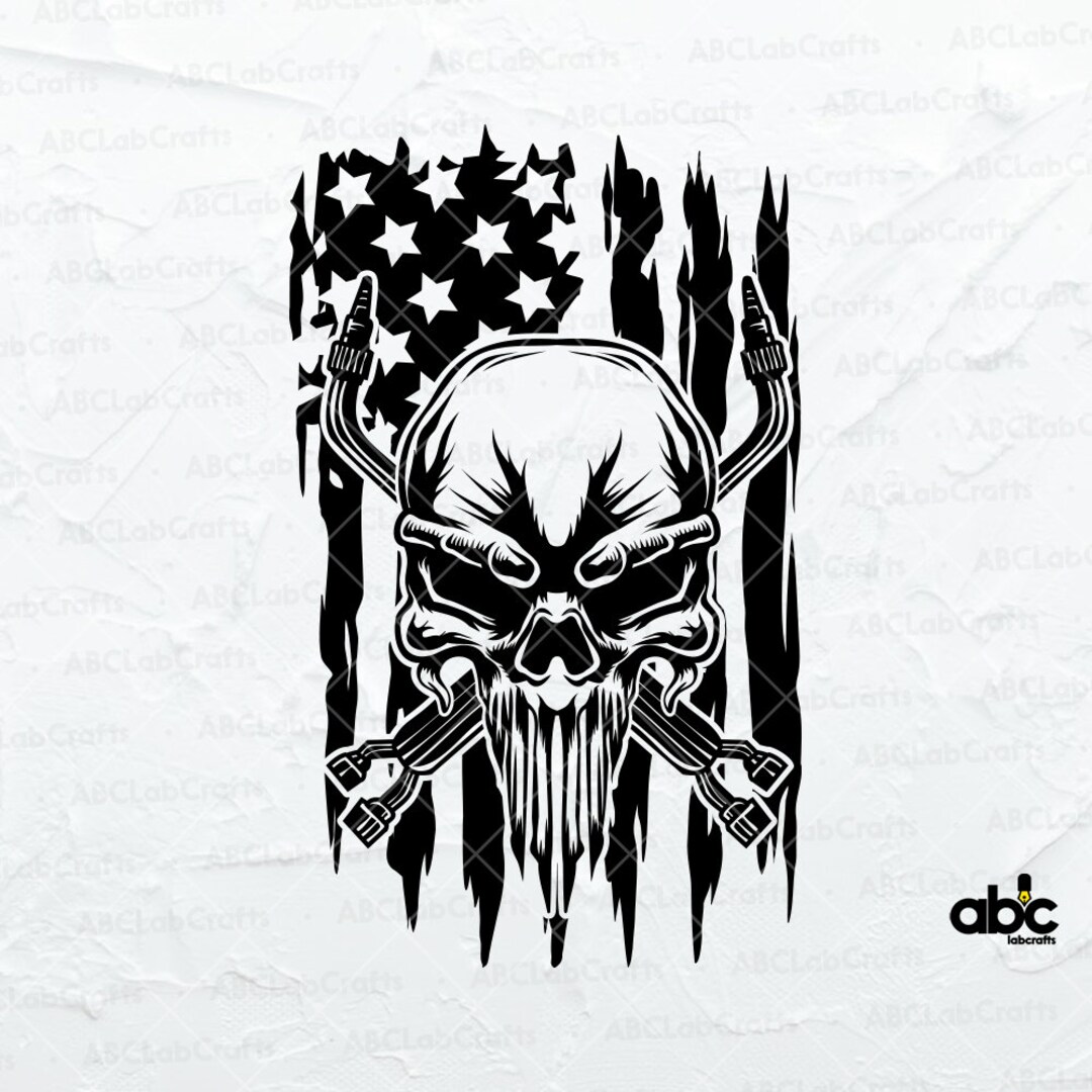 US Welder Skull Svg File | Welder Clipart | Welder Cut File | US Welder ...