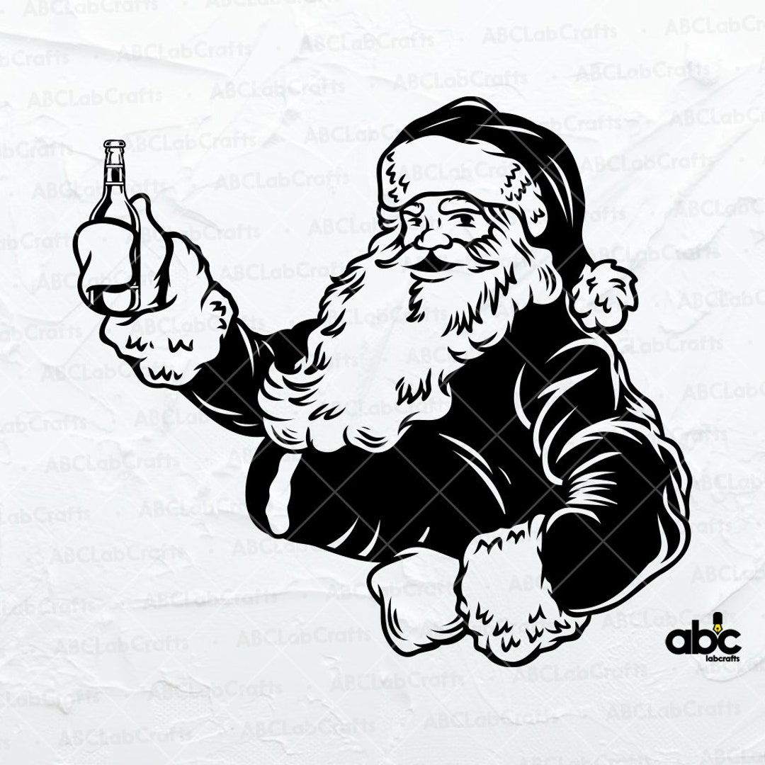 Santa With Beer Svg File | Santa Cheers Svg | Santa Claus Svg ...