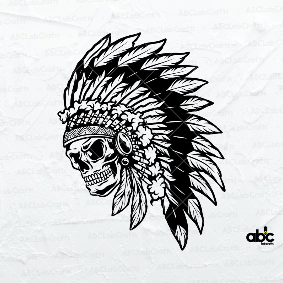 Indian Skull Svg File | Native American Skull Svg | Teepee Svg | Native ...