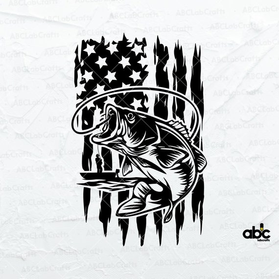 US Bass Svg File Large Mouth Bass Svg Bass Fishing Shirt - Etsy