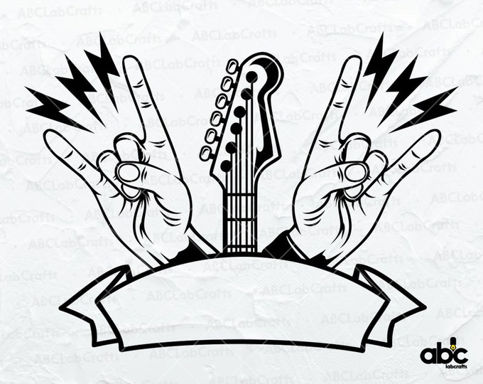 Rock Svg, Guitar Svg, Rock and Roll Svg, Rock Concert Svg, Music Svg ...