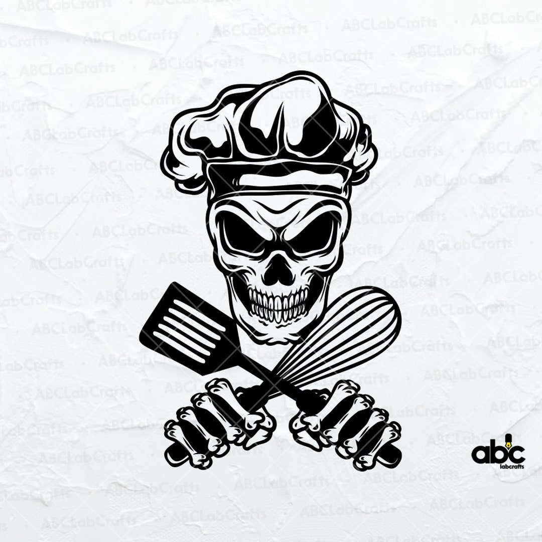 Skull Chef Svg File | | Master Chef Svg | Chef Clipart | Chef Skull ...