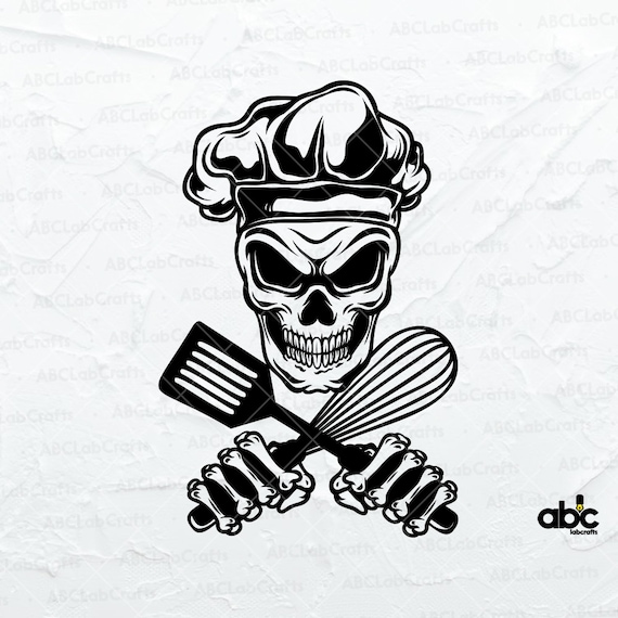 Skull Chef Svg File Master Chef Svg Chef Clipart Chef - Etsy