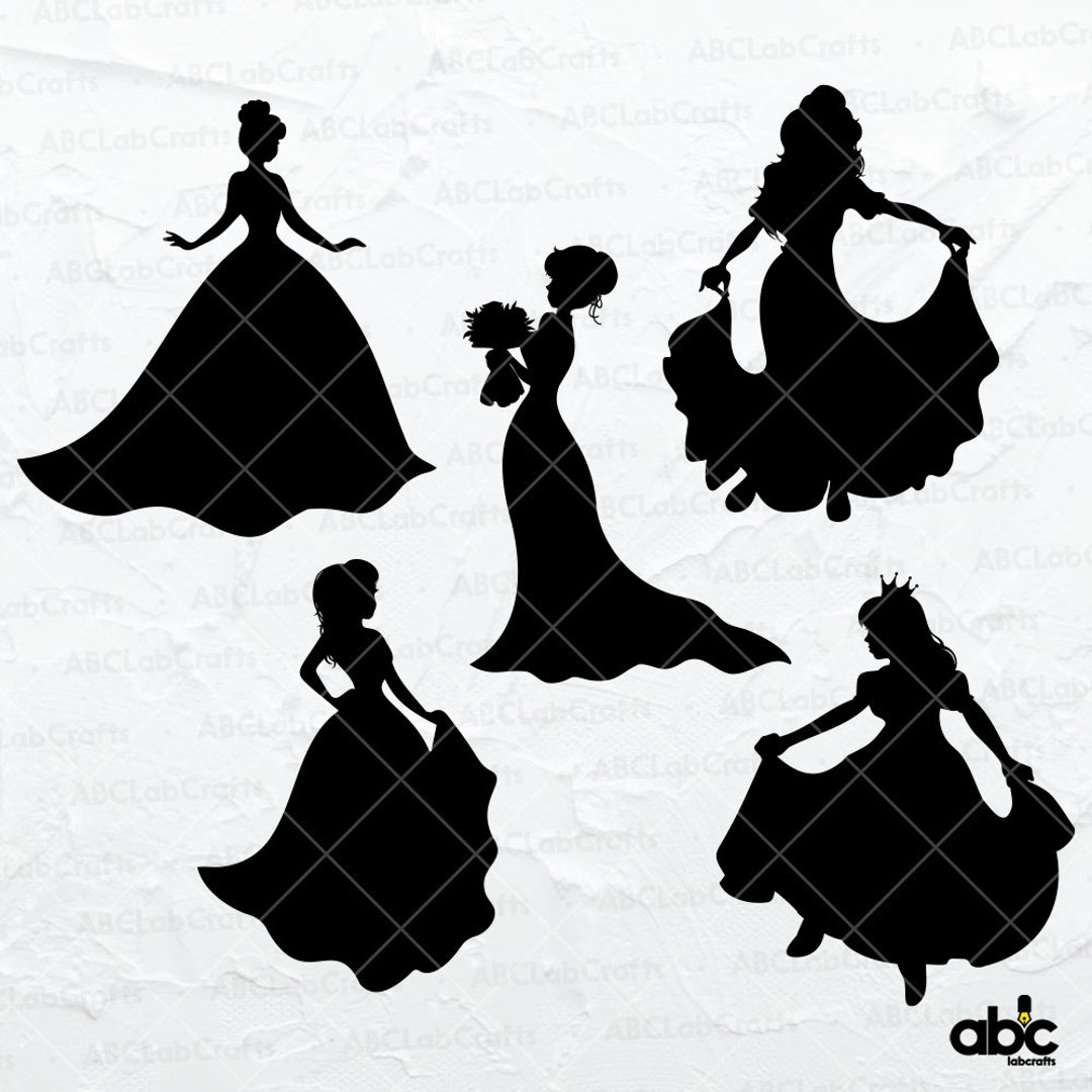 Princess Svg Bundle | Princess Silhouette | Princess Clipart | Princess ...