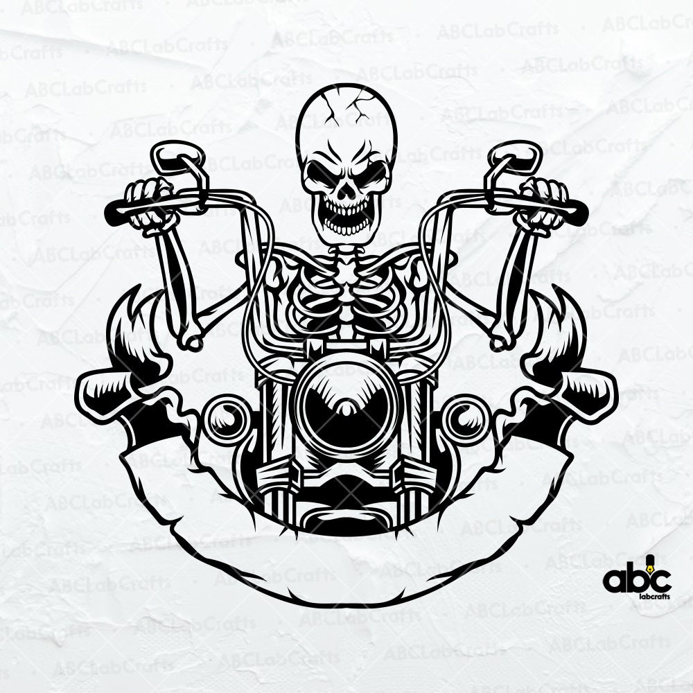 Skull Biker Svg File Motorcycle Svg Biker Clipart - Etsy Finland