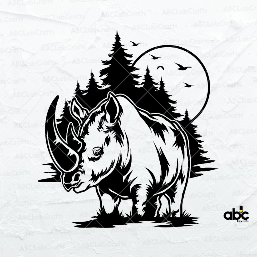 Rhino Svg File | Animal Svg | Rhino Clipart | Rhinoceros Svg | Rhino ...