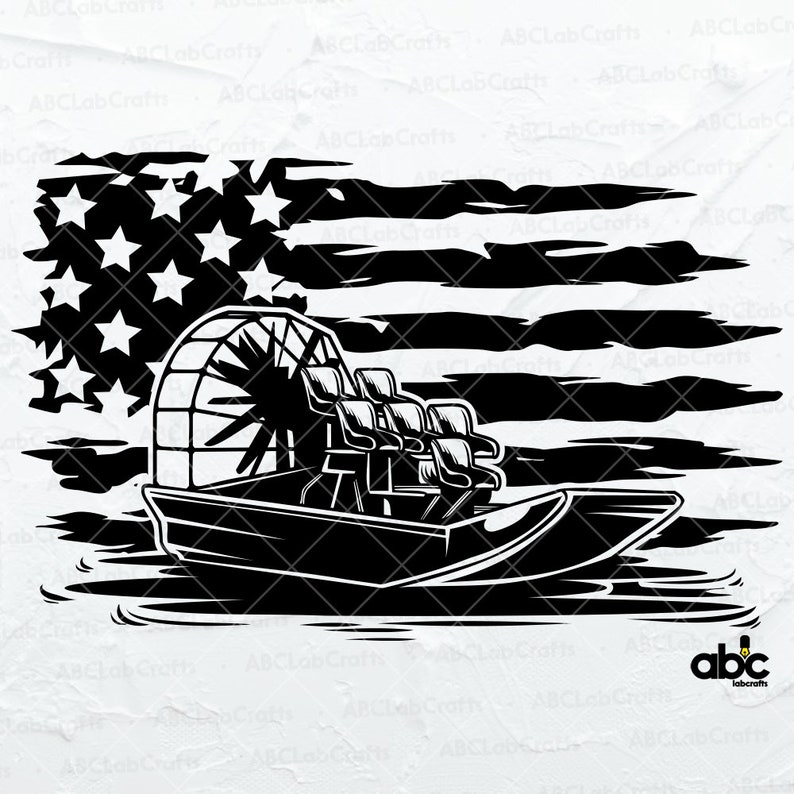 US Airboat Svg File | Airboat Clipart | Fishing Boat Svg | US Fishing ...