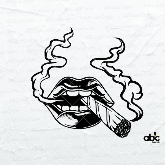 Sexy Red Lips Smoking Joint Svg File Cannabis Svg Smoking - Etsy India