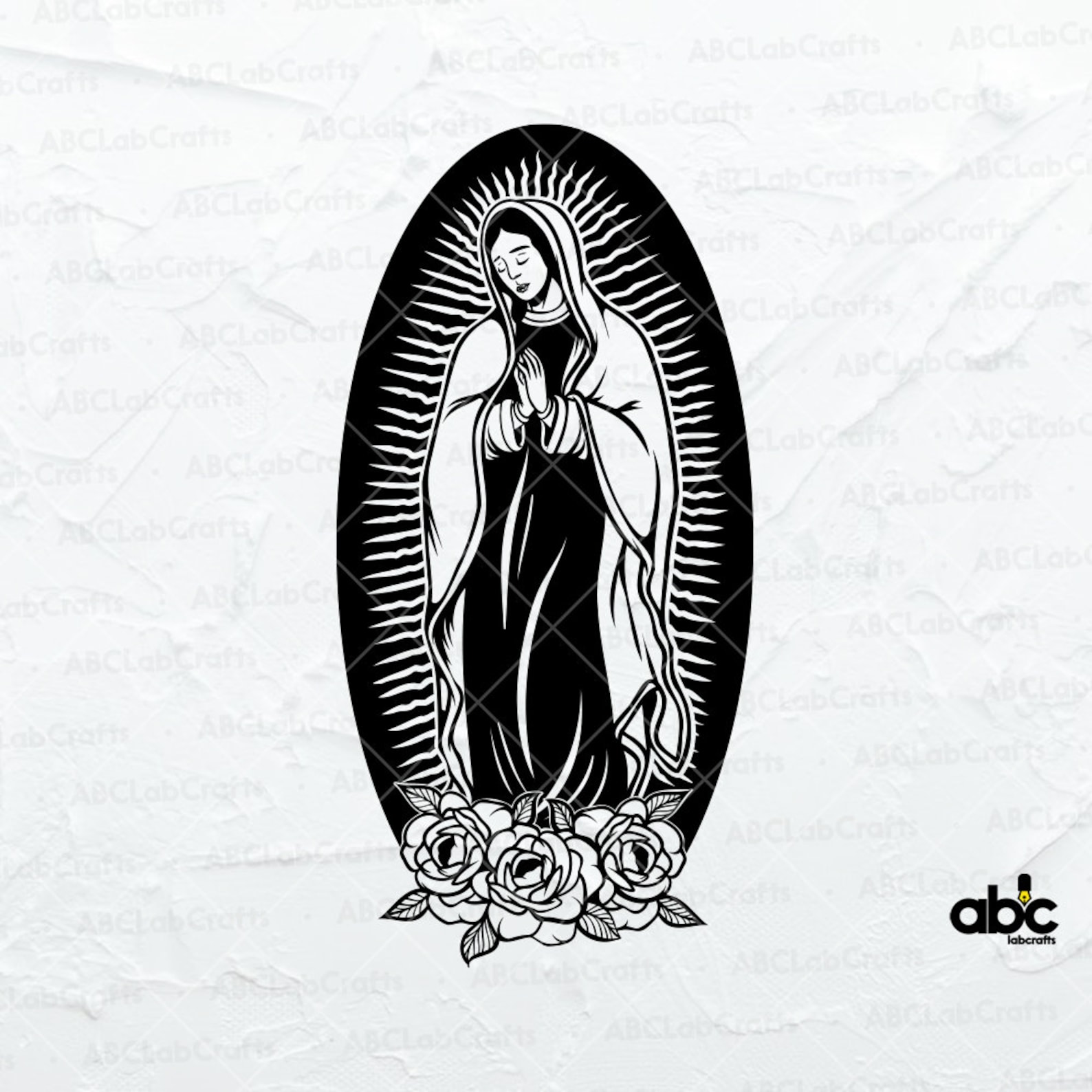 Floral Virgin Mary Svg File | Mary Mother of God Svg | Virgen De ...