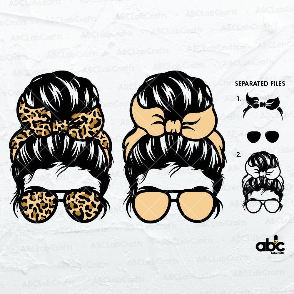 Mom Life Leopard Svg File Momlife Svg Leopard Messy Bun | Etsy