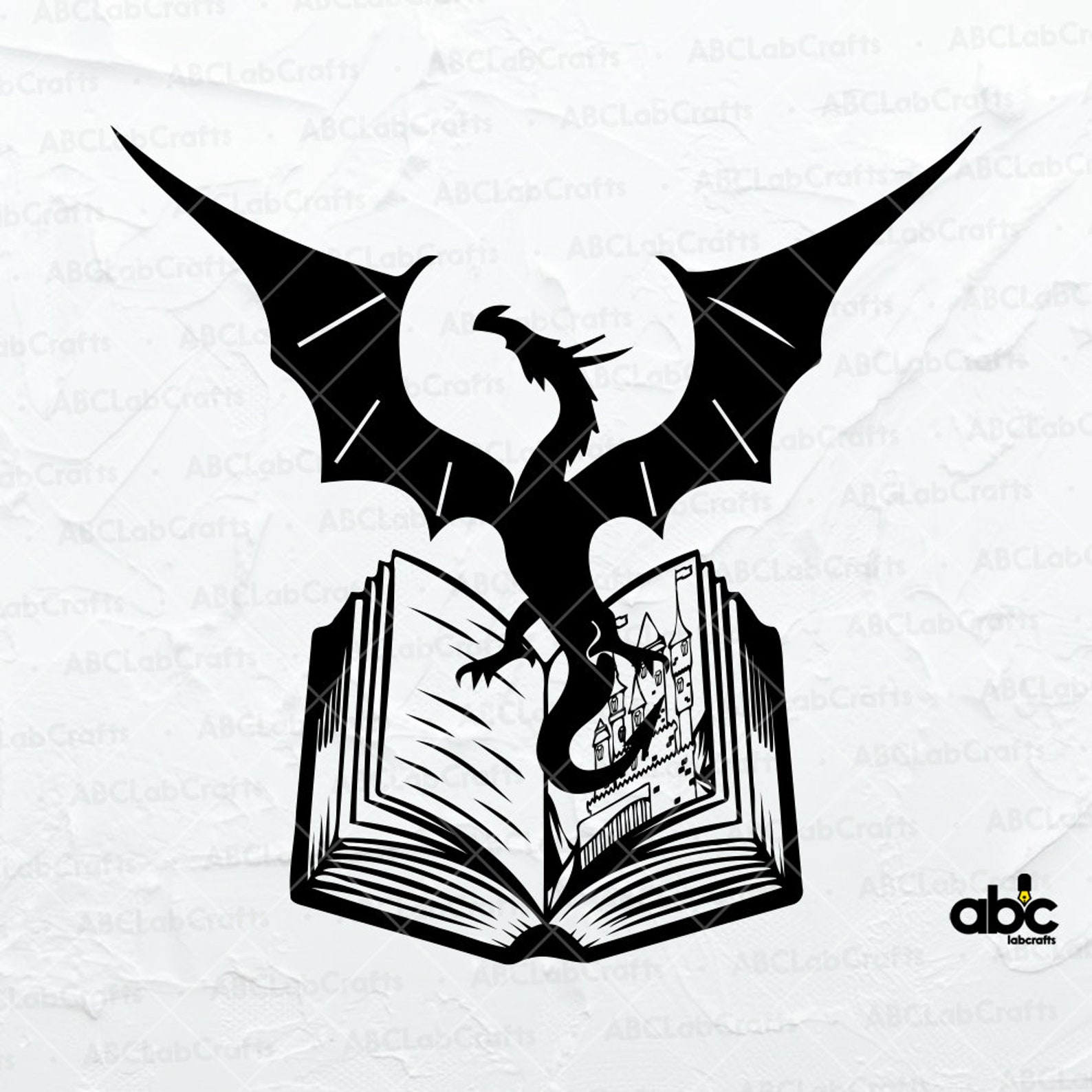 Dragon Book Svg File Halloween Svg Mystical Svg Book - Etsy