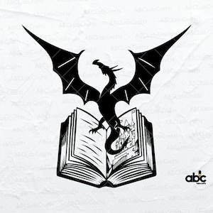 Dragon Book Svg File | Halloween Svg | Mystical Svg | Book Lover Svg ...