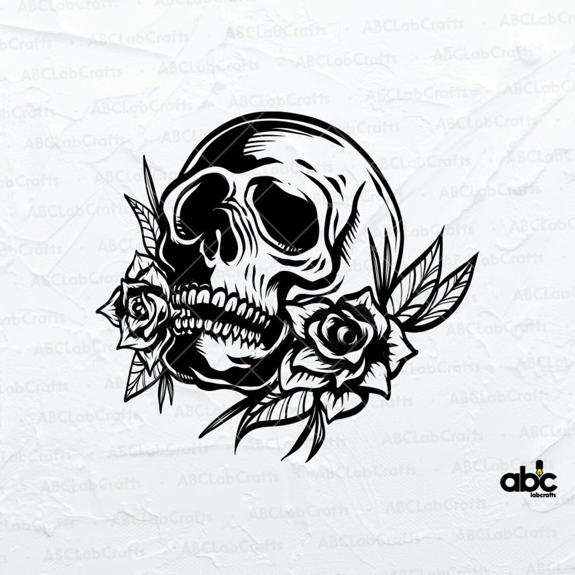 Skull Flowers Svg File Skull Flower Svg Skull Roses Svg - Etsy