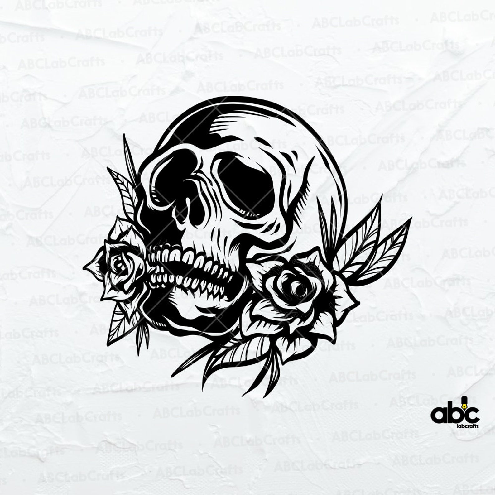 Skull Flowers Svg File Skull Flower Svg Skull Roses Svg - Etsy