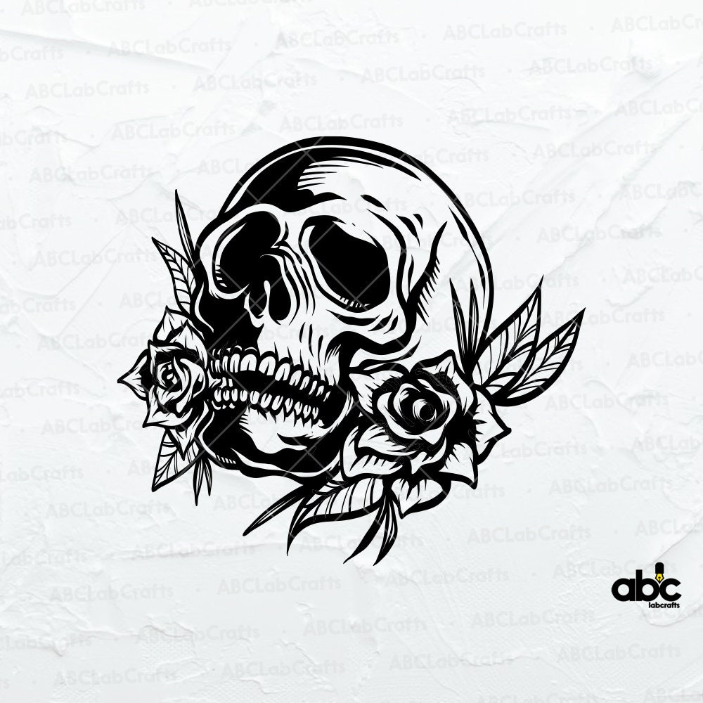 Skull Flowers Svg File Skull Flower Svg Skull Roses Svg - Etsy Canada