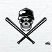 Baseball Skull With Crossed Bats Svg File | Skull Softball | Skull ...