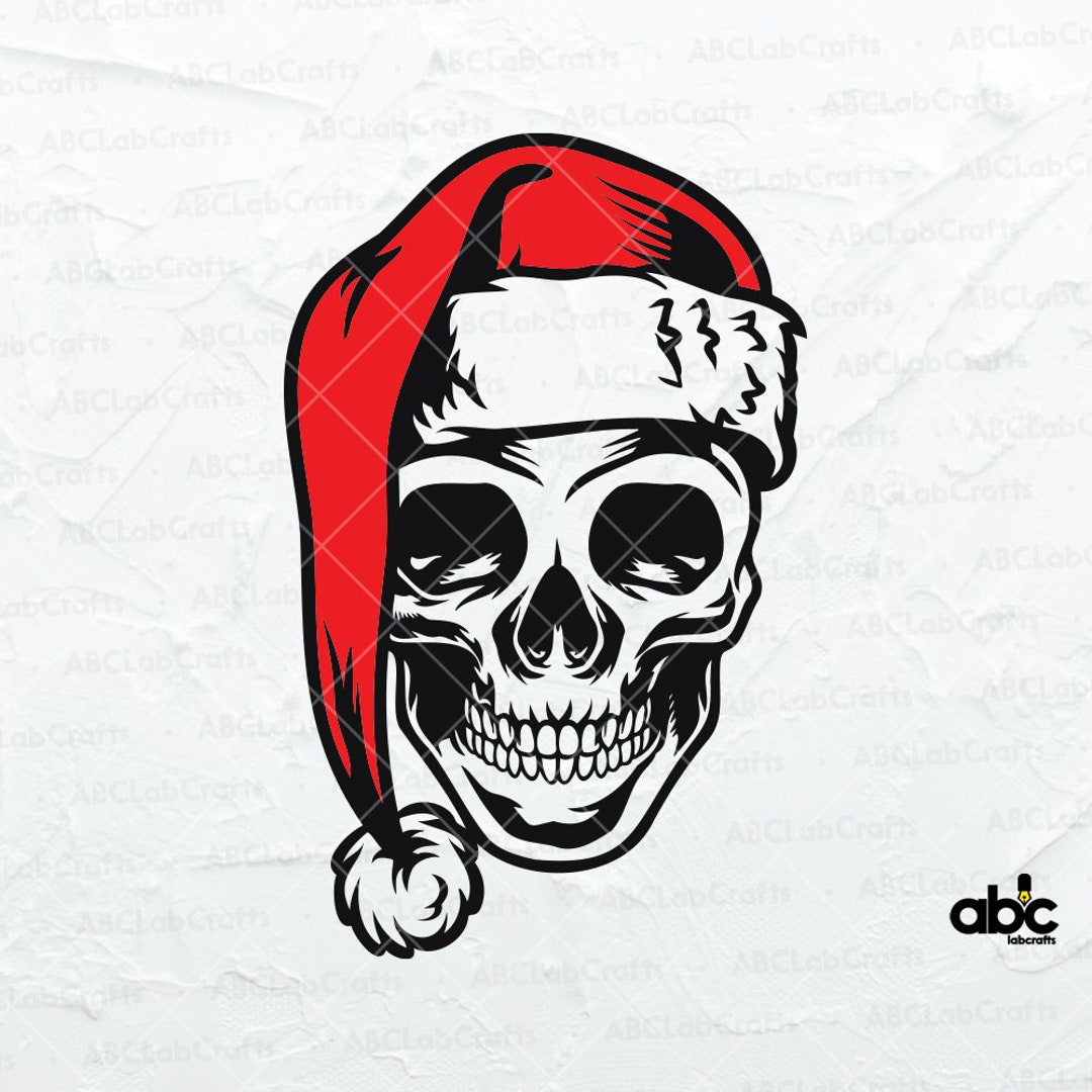 Skull Santa Hat Svg File | Christmas Skull Svg | Christmas Svg ...